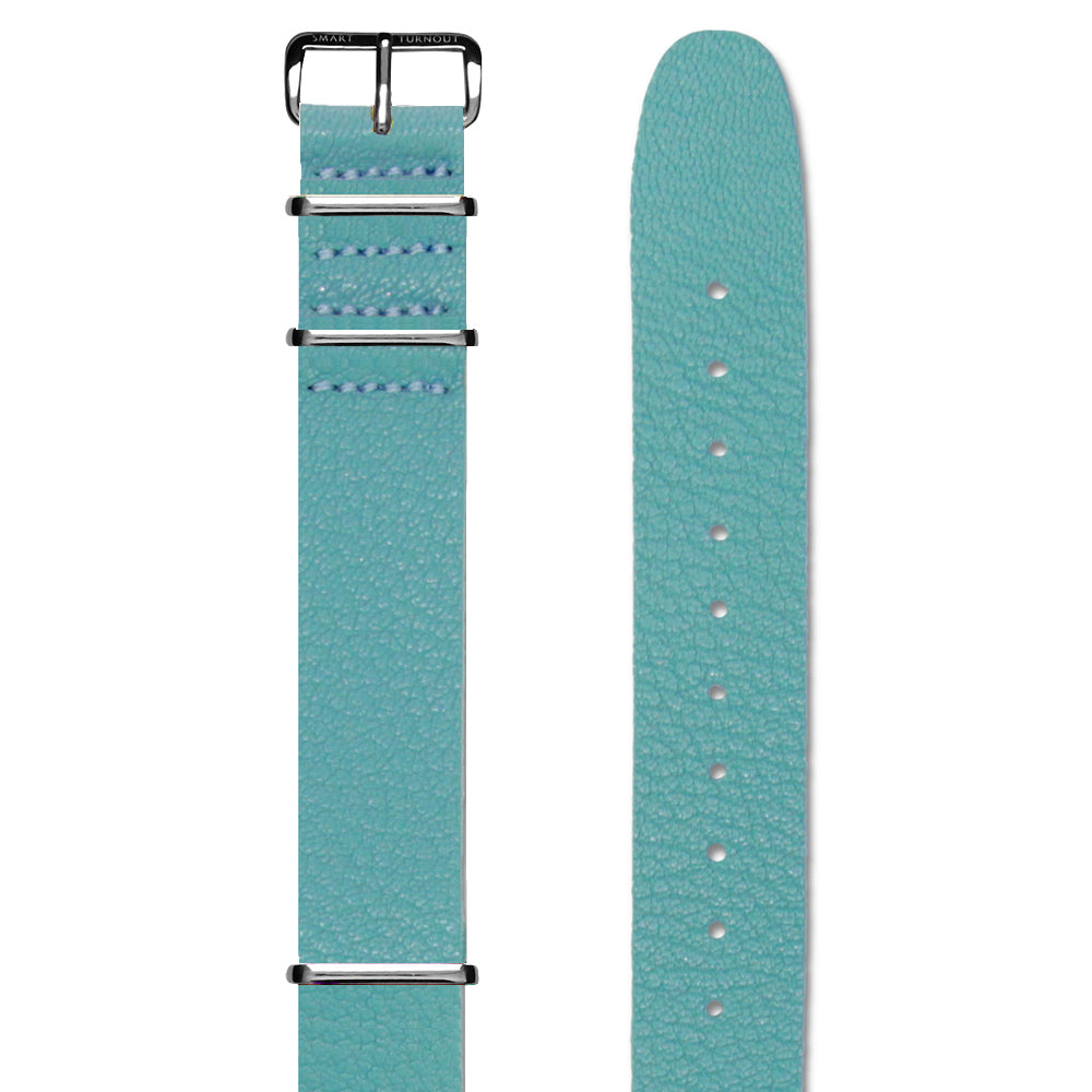 Aqua Blue Embossed Leather 20mm Watch Strap (Silver Fittings) – Smart ...
