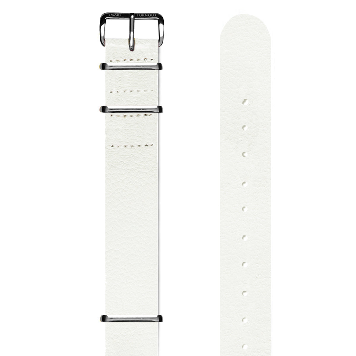 Cream White Embossed Leather 18mm Watch Strap (Silver Fittings) – Smart ...