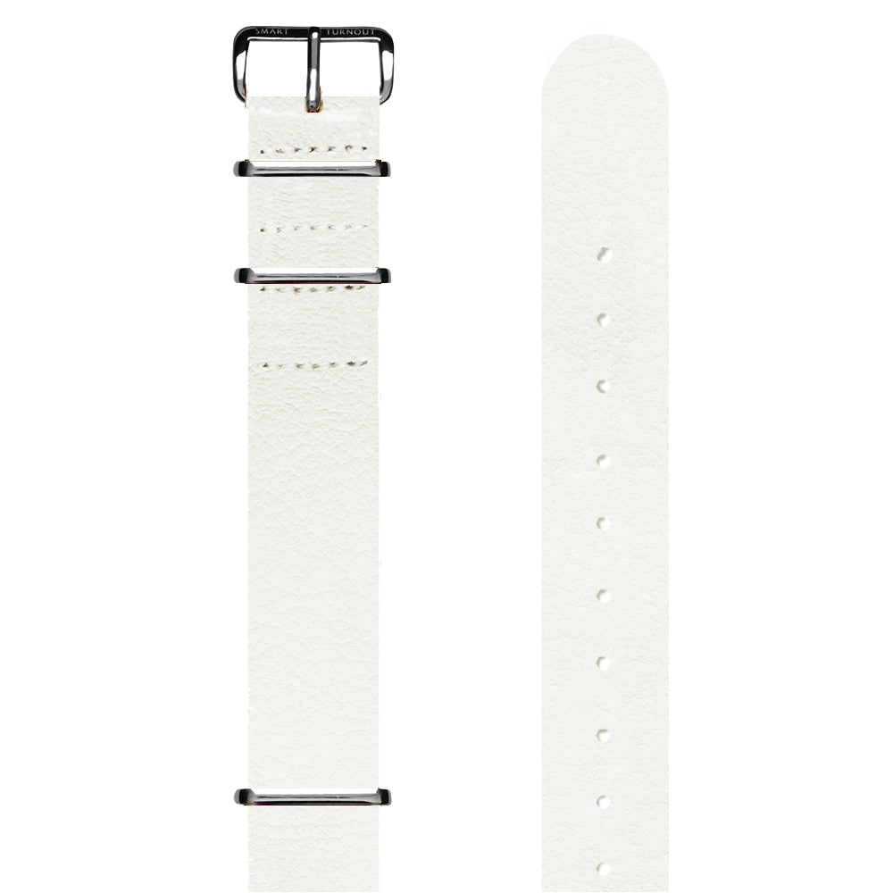 Cream White Embossed Leather 20mm Watch Strap (Silver Fittings) – Smart ...