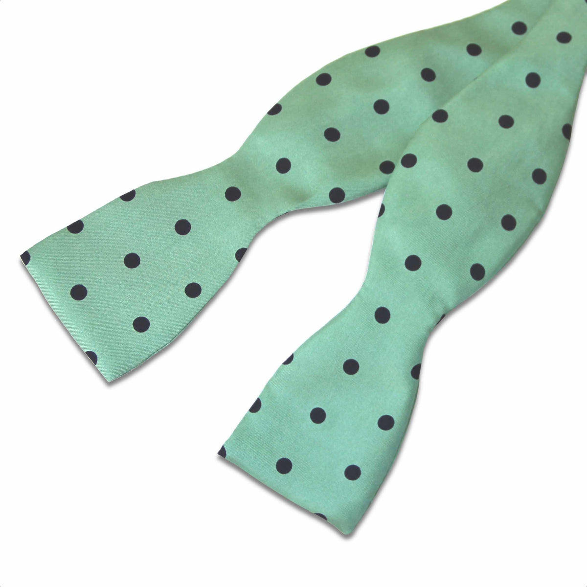 Cambridge Blue and Navy Blue Polka Dot Self Tie Silk Bow Tie – Smart ...