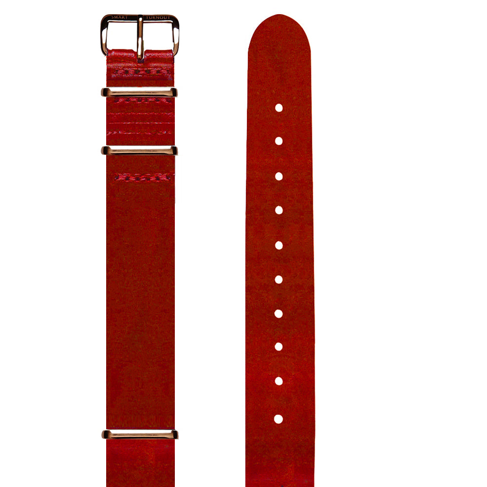 Rubia Red Leather 18mm Watch Strap (Rose Gold Fittings) – Smart Turnout
