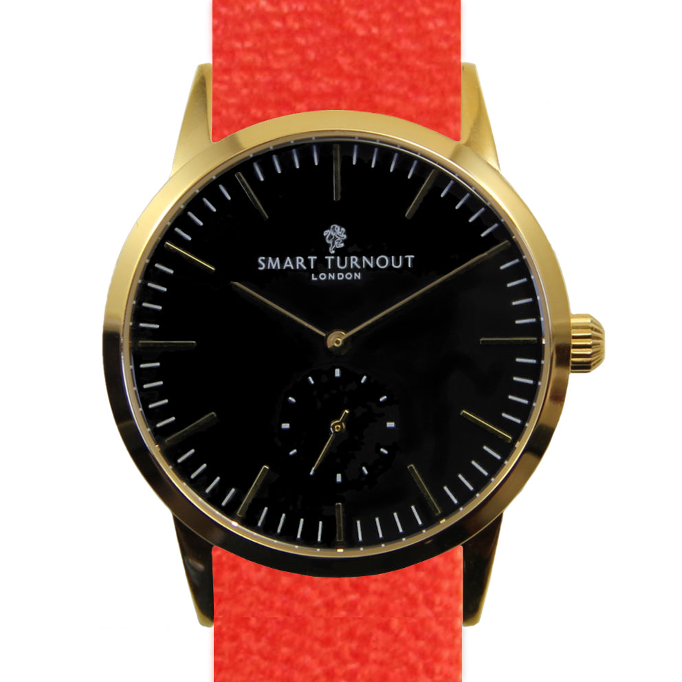 Signature Watch Black (Gold), Pumpkin Orange Embossed Leather NATO Wat ...