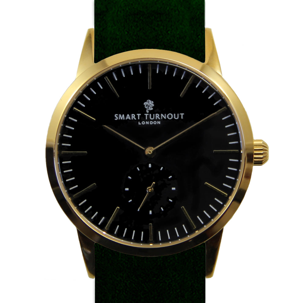 Signature Watch Black (Gold), Racing Green Leather NATO Watch Strap ...