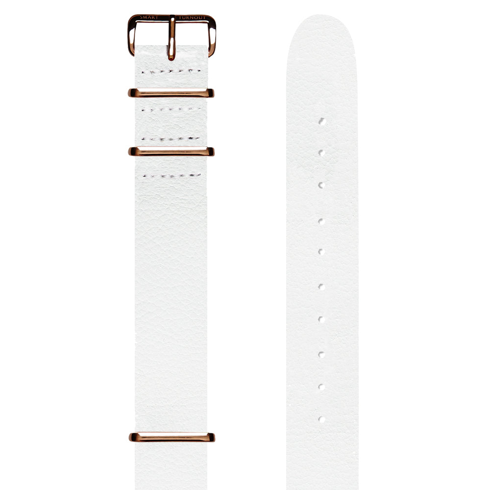 White Embossed Leather 20mm Watch Strap (Rose Gold Fittings) – Smart ...