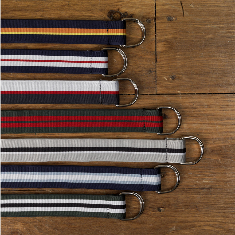 Navy Blue and White Striped Fabric Belt – Smart Turnout